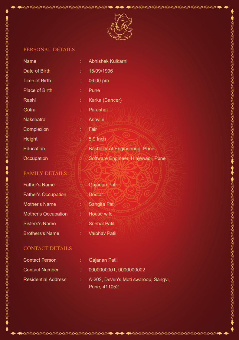 Free Biodata Builder | Free, Best Biodata Maker Online | Create Your ...